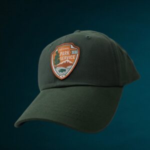 PNW Wonderland Apparel National Park Service Hat Dad Cap Ultra Comfy with National Park Service Woven Patch Unisex (Green), One Size