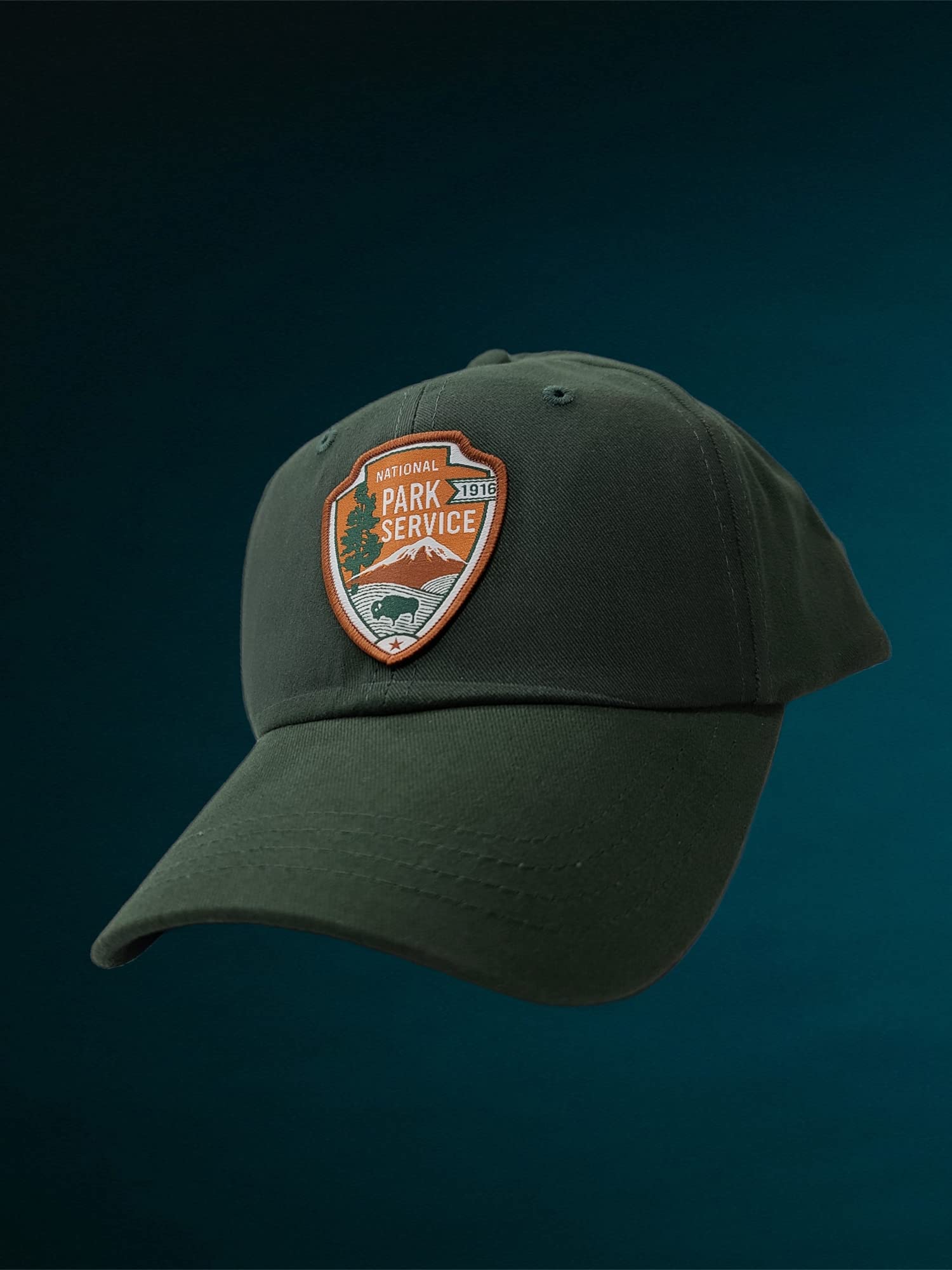 PNW Wonderland Apparel National Park Service Hat Dad Cap Ultra Comfy with National Park Service Woven Patch Unisex (Green), One Size