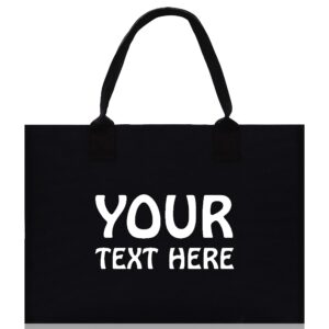 vanessa rosella personalized solid colors 100% cotton canvas chic tote bag (black - customize)