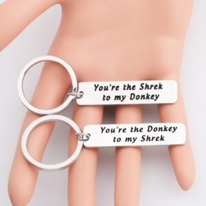 FOTAP You're Donkey to My Shrek Keychain Set Shrek Fans Gift (Shrek and Donkey)