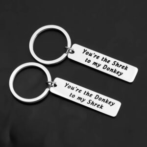 FOTAP You're Donkey to My Shrek Keychain Set Shrek Fans Gift (Shrek and Donkey)