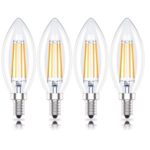 ligheet e12 led bulb 4w,40 watt equivalent candelabra ceiling fan light bulbs,soft white 2700k,non-dimmable, pack of 4