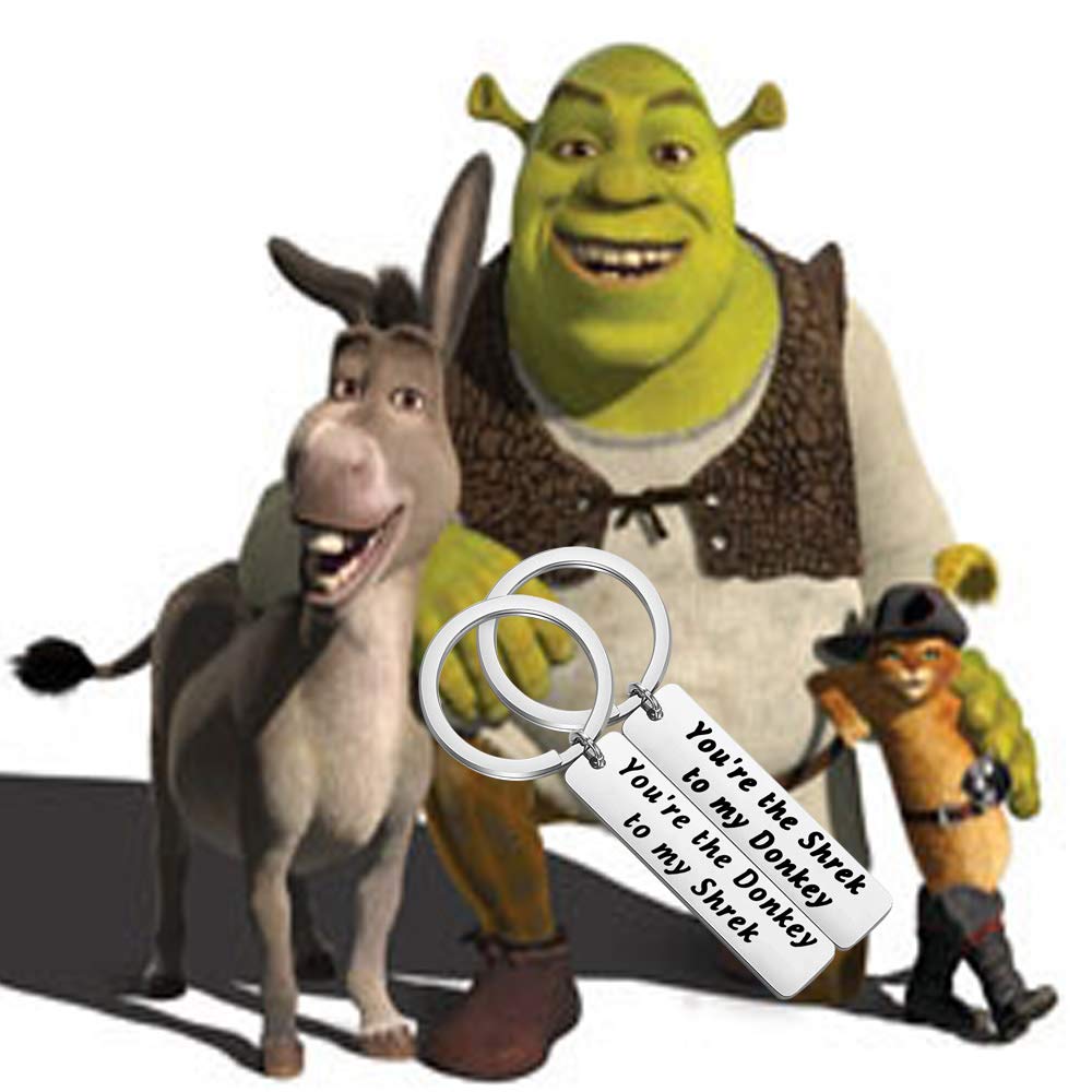 FOTAP You're Donkey to My Shrek Keychain Set Shrek Fans Gift (Shrek and Donkey)