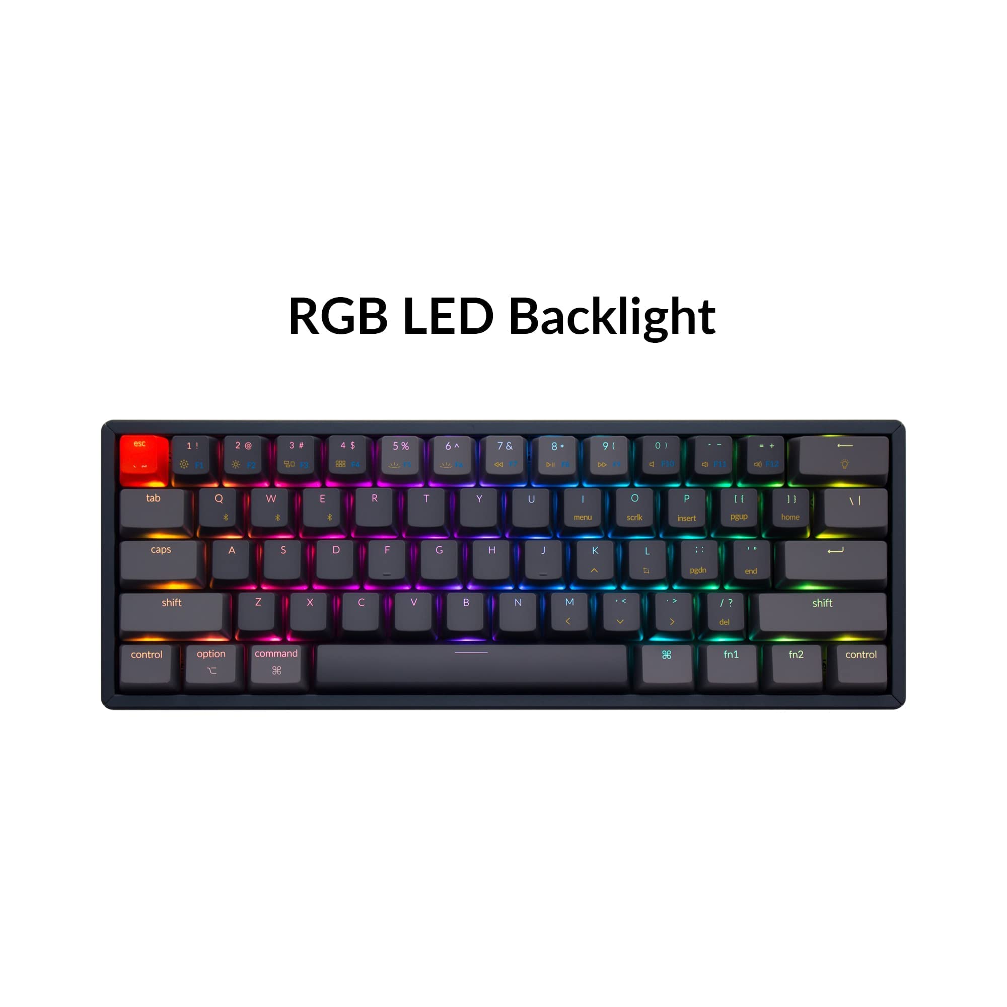 Keychron K12 60% Layout Bluetooth Wireless/Wired Hot-swappable Mechanical Keyboard with Optical Banana Switch, Compact 61 Keys RGB Backlit Keyboard Aluminum Frame Compatible with Mac Windows