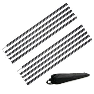 long leaf tent poles,adjustable steel rods for camping tarps,backpacking,shelters,portable tarp poles rods-2 pack (black)