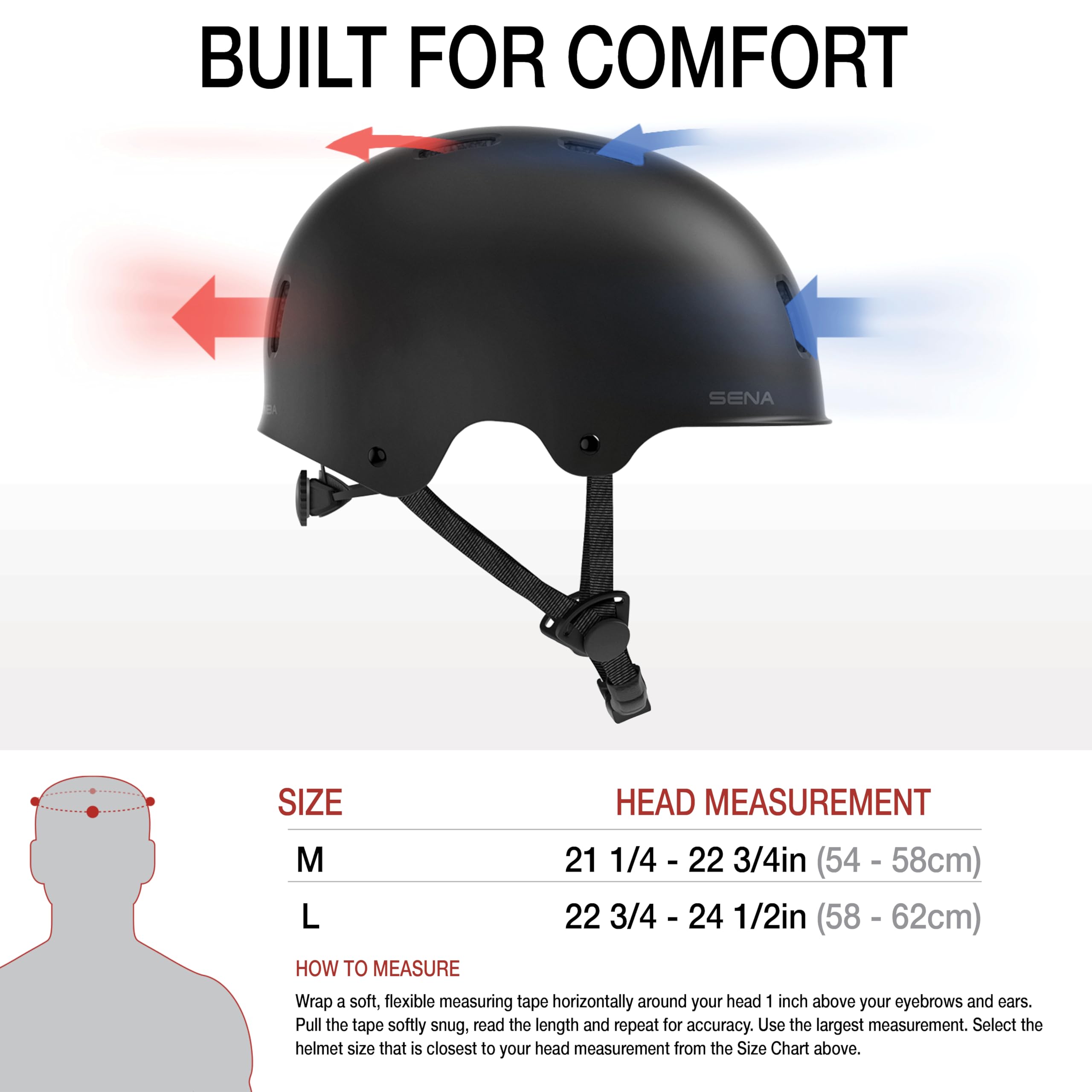 Sena Rumba Bluetooth Smart Helmet for BMX, Skating, Skateboarding, Scooter, and E-Bike (Matte Black, Large)