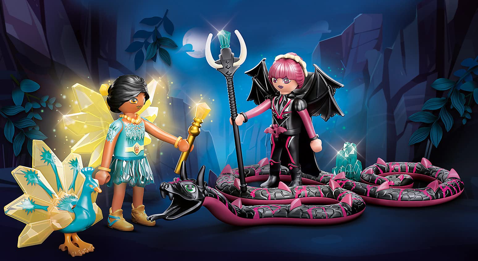 Playmobil Adventures of Ayuma Crystal Fairy and Bat Fairy with Soul Animals