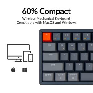 Keychron K12 60% Layout Bluetooth Wireless/Wired Hot-swappable Mechanical Keyboard with Optical Banana Switch, Compact 61 Keys RGB Backlit Keyboard Aluminum Frame Compatible with Mac Windows