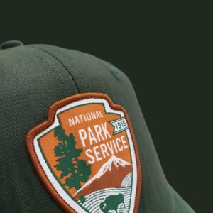 PNW Wonderland Apparel National Park Service Hat Dad Cap Ultra Comfy with National Park Service Woven Patch Unisex (Green), One Size