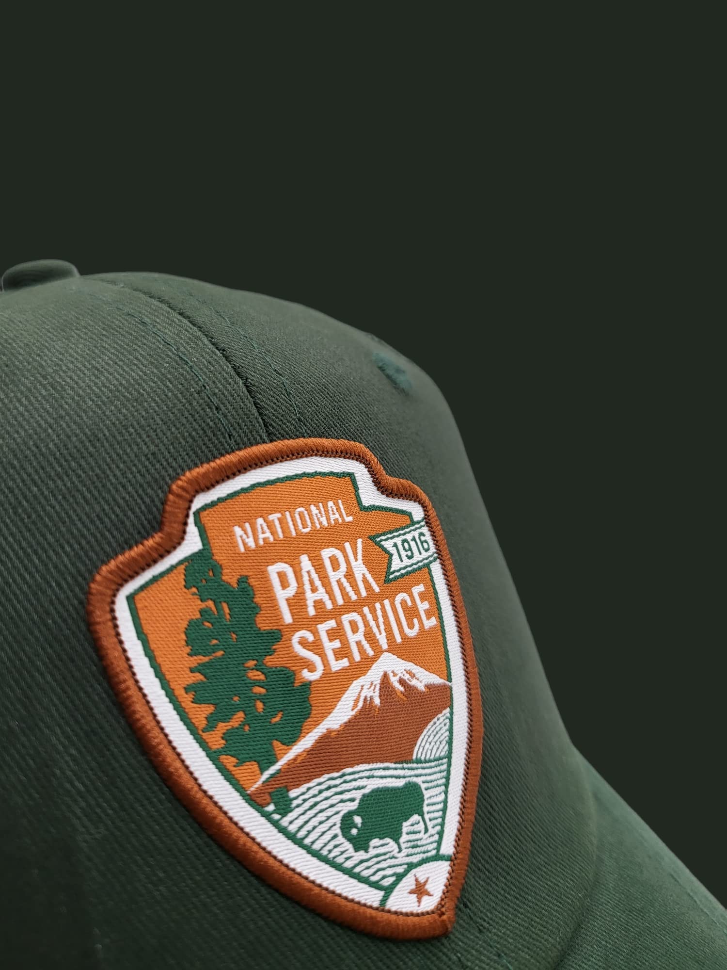 PNW Wonderland Apparel National Park Service Hat Dad Cap Ultra Comfy with National Park Service Woven Patch Unisex (Green), One Size