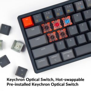 Keychron K12 60% Layout Bluetooth Wireless/Wired Hot-swappable Mechanical Keyboard with Optical Banana Switch, Compact 61 Keys RGB Backlit Keyboard Aluminum Frame Compatible with Mac Windows