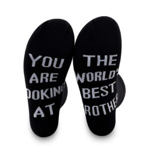 pxtidy 2 pairs funny brother socks awesome brother gifts world's best brother crew socks gift for big brother best brother ever gift(best brother)