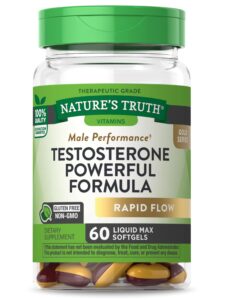 nature's truth testosterone supplement for men | 60 softgels | non-gmo and gluten free formula