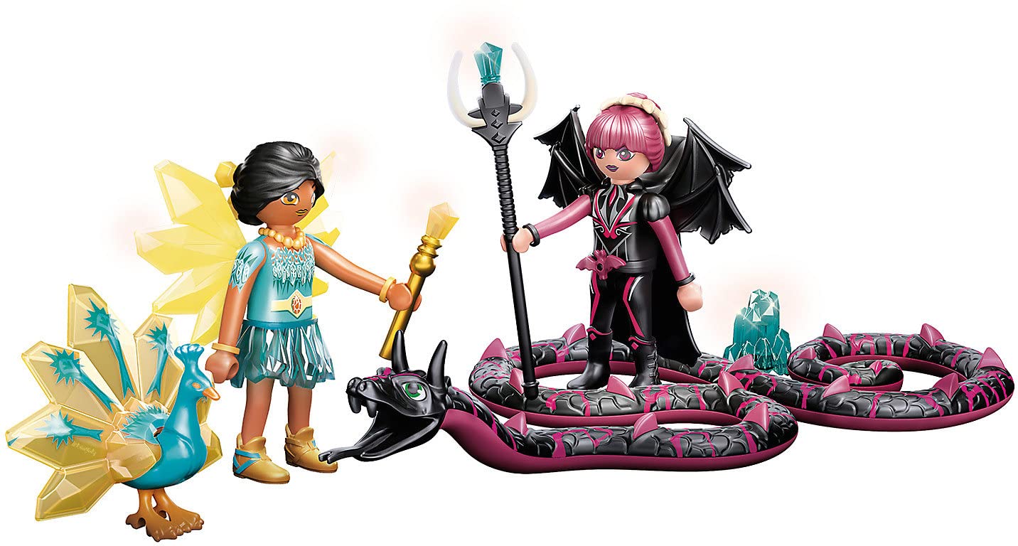 Playmobil Adventures of Ayuma Crystal Fairy and Bat Fairy with Soul Animals