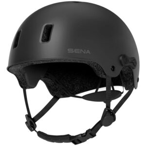 sena rumba bluetooth smart helmet for bmx, skating, skateboarding, scooter, and e-bike (matte black, large)