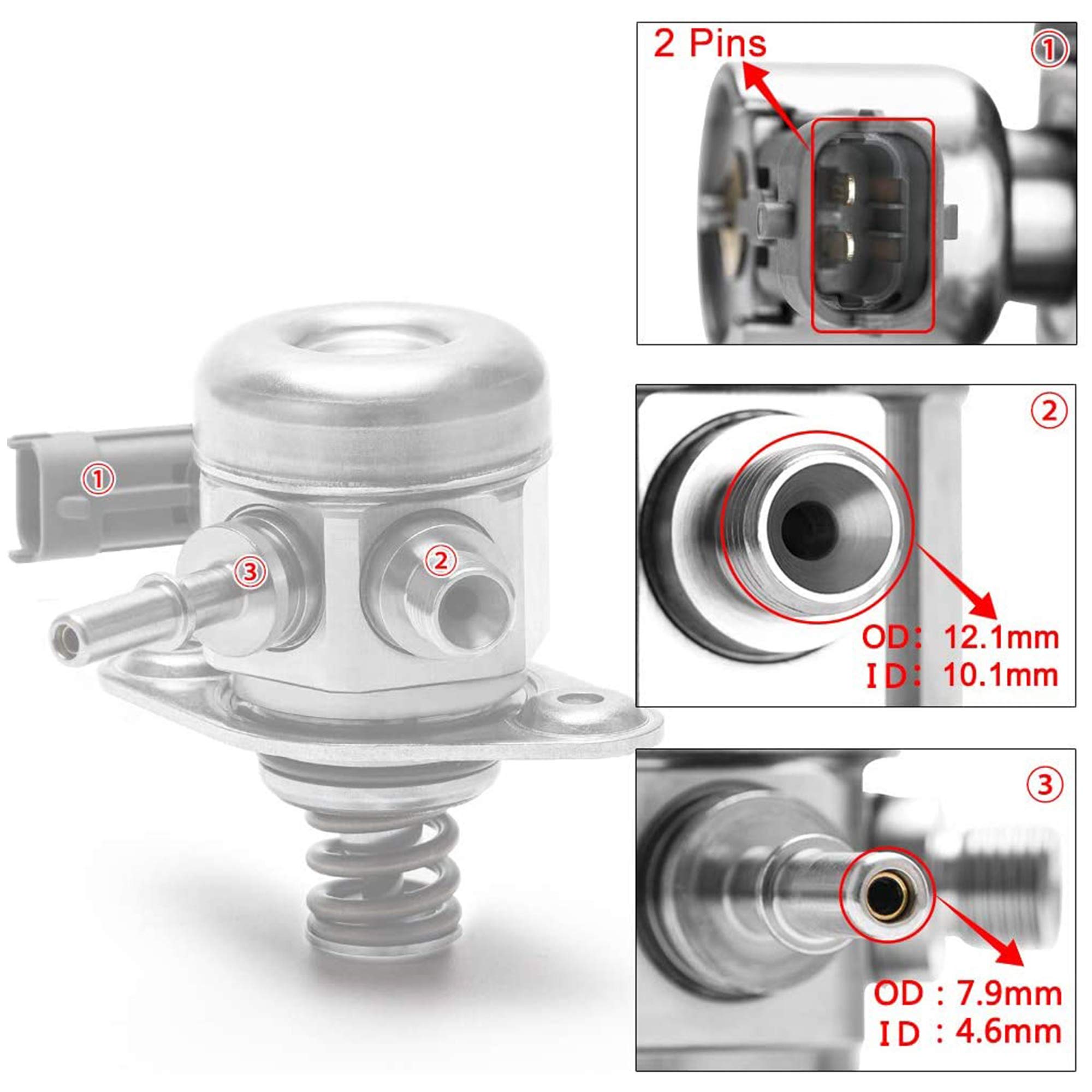 Dasbecan High Pressure Fuel Pump with Seal Compatible With Hyundai Sonata 2011-2014 Kia Sorento Optima 2.0L 2.4L 11-15 Sportage 11-16 Replaces 353202G740 35320-2G720