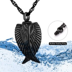 XIUDA Angel Wing Cremation Necklace for Ashes Memorial Urn Pendant Jewelry for Ashes-I'm here WATCHING over you