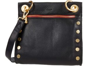 hammitt tony medium small crossbody black/brushed gold red zipper one size