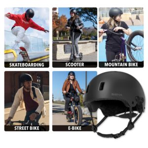 Sena Rumba Bluetooth Smart Helmet for BMX, Skating, Skateboarding, Scooter, and E-Bike (Matte Black, Large)