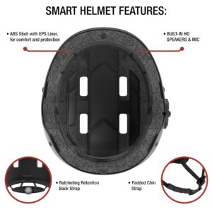 Sena Rumba Bluetooth Smart Helmet for BMX, Skating, Skateboarding, Scooter, and E-Bike (Matte Black, Large)