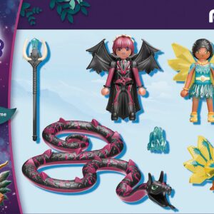 Playmobil Adventures of Ayuma Crystal Fairy and Bat Fairy with Soul Animals