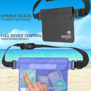 Waterproof Fanny Pack Pouch (2 Pack) for Men & Women Dry Bag Water Resistant with Adjustable Waist Strap - Protects Valuables at Water Sports Or Boating Snorkeling (Blue & Violet)