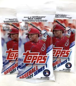 topps 2021 series 1 baseball fat pack (3 packs)