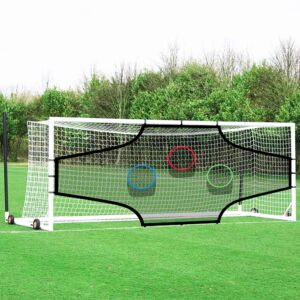 prolee soccer goal target nets 24ft/12ft with 7 scoring zones, soccer goal target training aide with colorful targets, strong durable martial for longer lasting (24ft x 8ft)