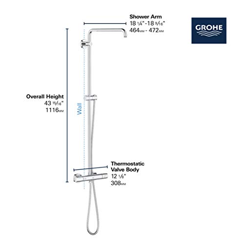 GROHE 26728000 Euphoria Shower System, Chrome