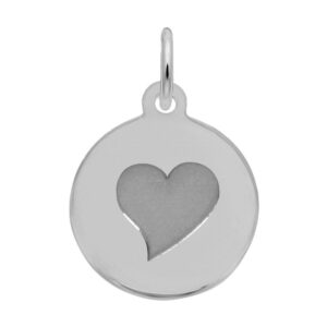 rembrandt initial disc charm - heart, sterling silver