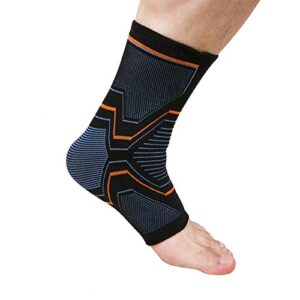 adjustable knitted ankle brace support sleeve, breathable arch support ankle compression socks for injury recovery ankle pain relief, swelling, sprained ankle, men women (xl)