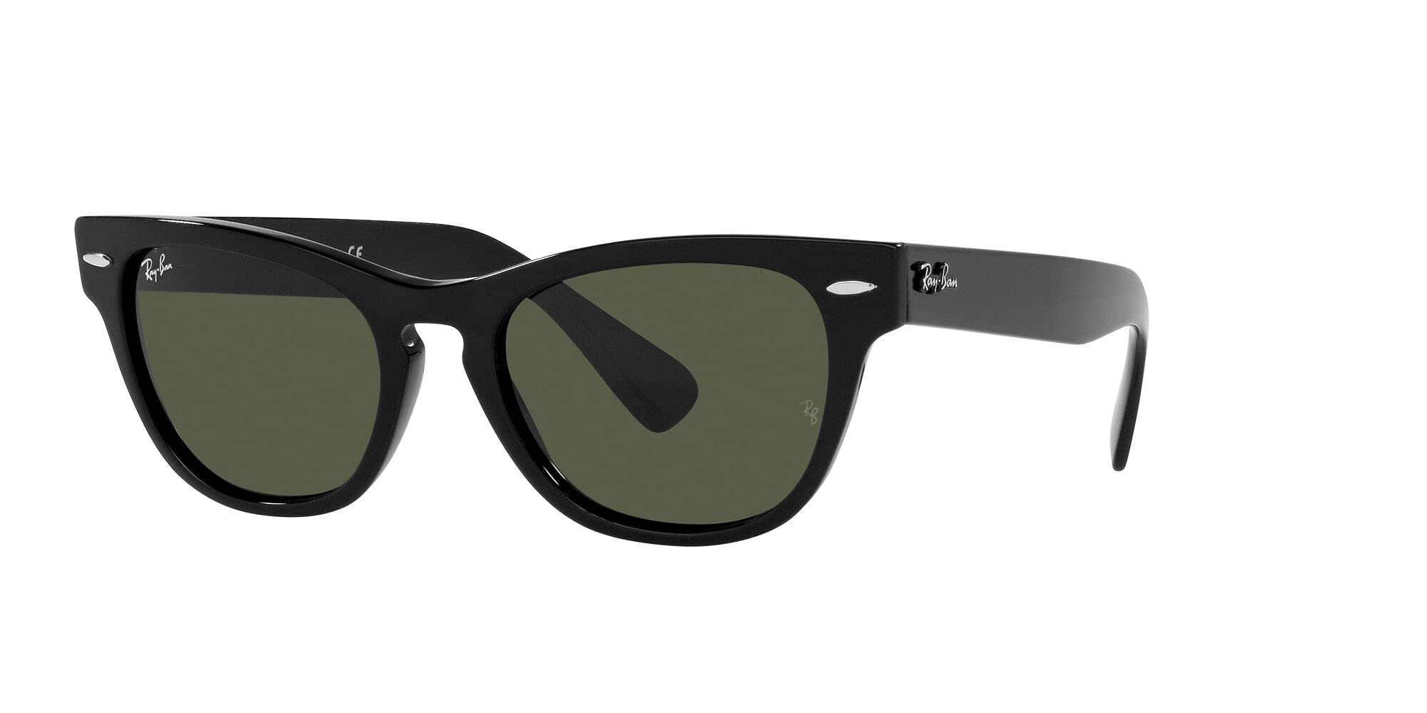 Ray-Ban RB2201 Laramie Square Sunglasses, Black/Green, 54 mm