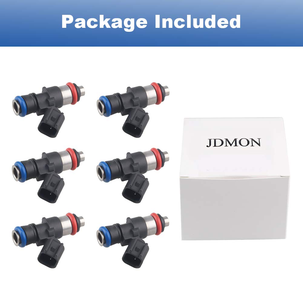 JDMON Fuel Injectors Compatible with Ford Edge Flex Fusion Taurus Lincoln MKT MKX MKZ 2007-2012 Mazda 6 CX-9 2008-2014 3.5L 3.7L Replace 0280158091 84212353 ZZJ1-13-250A Pack of 6