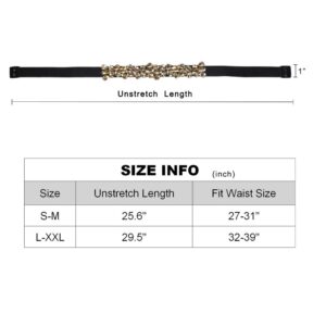 Dorchid Women Rhinestone Belt Crystal Sparkly Elastic Thin Belts for dressy Lady (Classic Champagne, XL-XXL(35~41"))