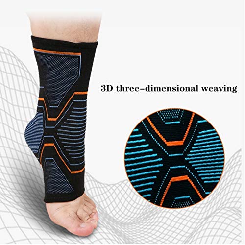 Adjustable Knitted Ankle Brace Support Sleeve, Breathable Arch Support Ankle Compression Socks for Injury Recovery Ankle Pain Relief, Swelling, Sprained Ankle, Men Women (XL)