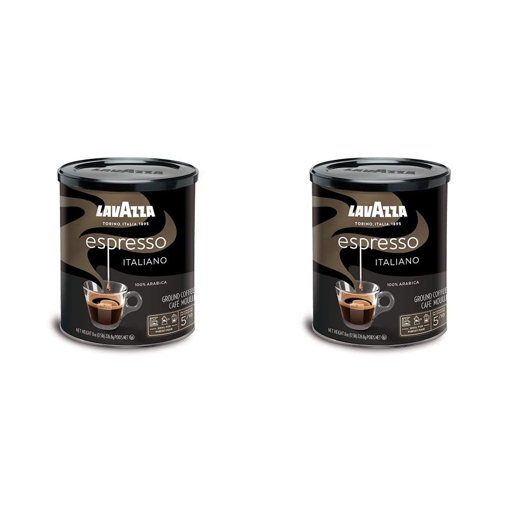 Lavazza Espresso Italiano Ground Coffee Blend, Medium Roast (2 Packs of 6 + 4 Cans)