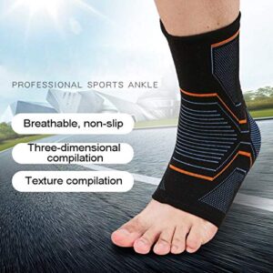 Adjustable Knitted Ankle Brace Support Sleeve, Breathable Arch Support Ankle Compression Socks for Injury Recovery Ankle Pain Relief, Swelling, Sprained Ankle, Men Women (XL)