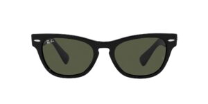 ray-ban rb2201 laramie square sunglasses, black/green, 54 mm