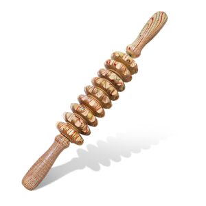 deston wooden massager handheld roller trigger point massager stick for fascia, cellulite, muscle & abdomen , body therapy massager, muscle belly relief tool…