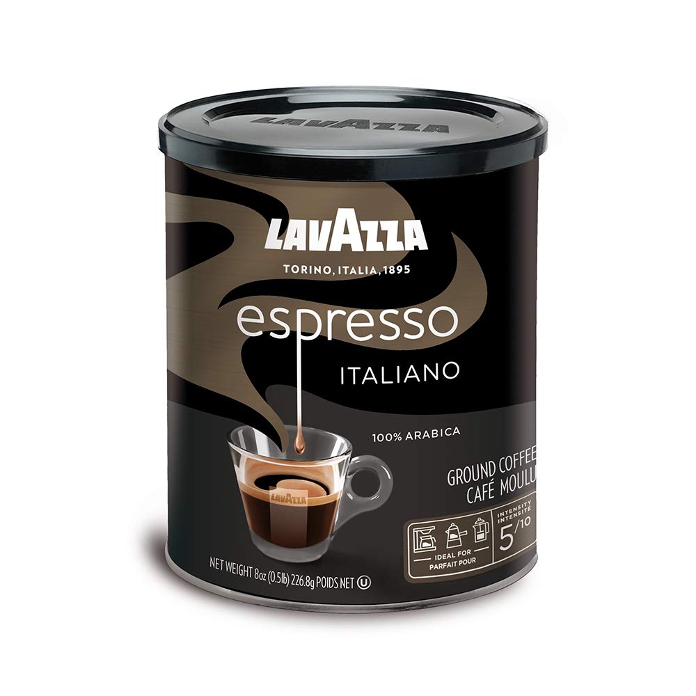 Lavazza Espresso Italiano Ground Coffee Blend, Medium Roast (2 Packs of 6 + 4 Cans)