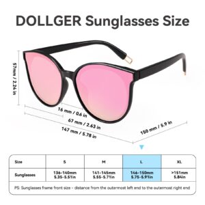 Polarized Oversized Sunglasses for Women Men Trendy Cateye Sun Glassses Retro Large Frame Shades Pink