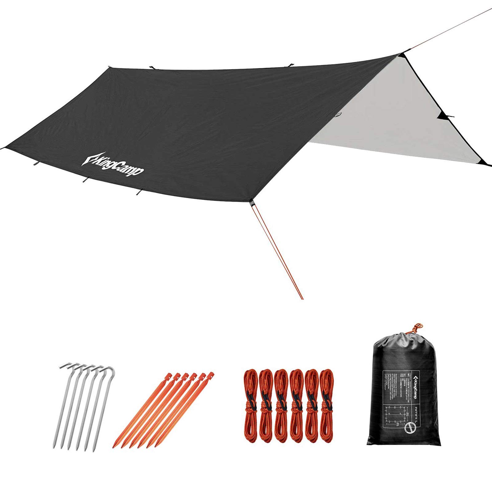 KingCamp Camping Tarp UPF50+ Lightweight Tent Tarp Hammock Shade for Camping Trips, Fishing, or Picnics Portable Waterproof