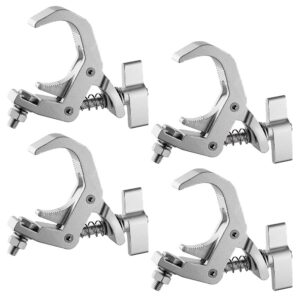 truss clamp stage lights clamp 1.57-2.36 inch, 4pcs eyeshot heavy duty 330lb premium pro clamp, perfectly fit od 40-60mm of pipe, quick release truss clamp for moving head par led lighting fixtures