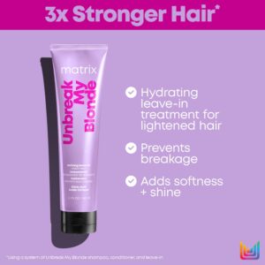 MATRIX Unbreak My Blonde Reviving Leave-In Treatment | Strengthens and Adds Softness and Shine | For Damaged, Lightened and Over Processed Hair | Packaging May Vary | 5.1oz. | Vegan