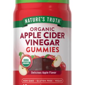 Nature's Truth Organic Apple Cider Vinegar Gummies | 60 Count | Vegan, Gluten Free & Non-GMO Supplement | USDA Organic | Apple Flavor