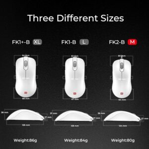 BenQ Zowie FK2-B Symmetrical Gaming Mouse for Esports White Edition | Professional Grade Performance | Driverless | Glossy Coating | Medium Size