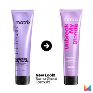 MATRIX Unbreak My Blonde Reviving Leave-In Treatment | Strengthens and Adds Softness and Shine | For Damaged, Lightened and Over Processed Hair | Packaging May Vary | 5.1oz. | Vegan