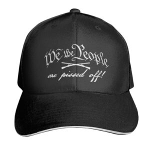 huihuangm baseball cap adjustable trucker veteran cap for men women black