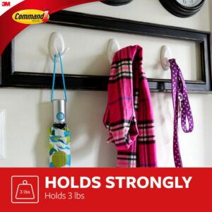 Command Medium Double Hooks, Holds up to 3 lb, Total 4 Wall Hooks with 8 Command Strips (4-Pack of 1 Hook), Organize Damage-Free, No Tools Wall Hooks for Hanging Decorations in Living Spaces