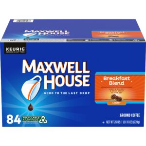 Maxwell House Decaf House Blend Medium Roast and Breakfast Blend Light Roast K-Cup Coffee Pods (84 ct Box)